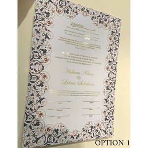 Foiled Wedding Certificate | Nikah Certificate | Nikkah Nama | Wedding ...