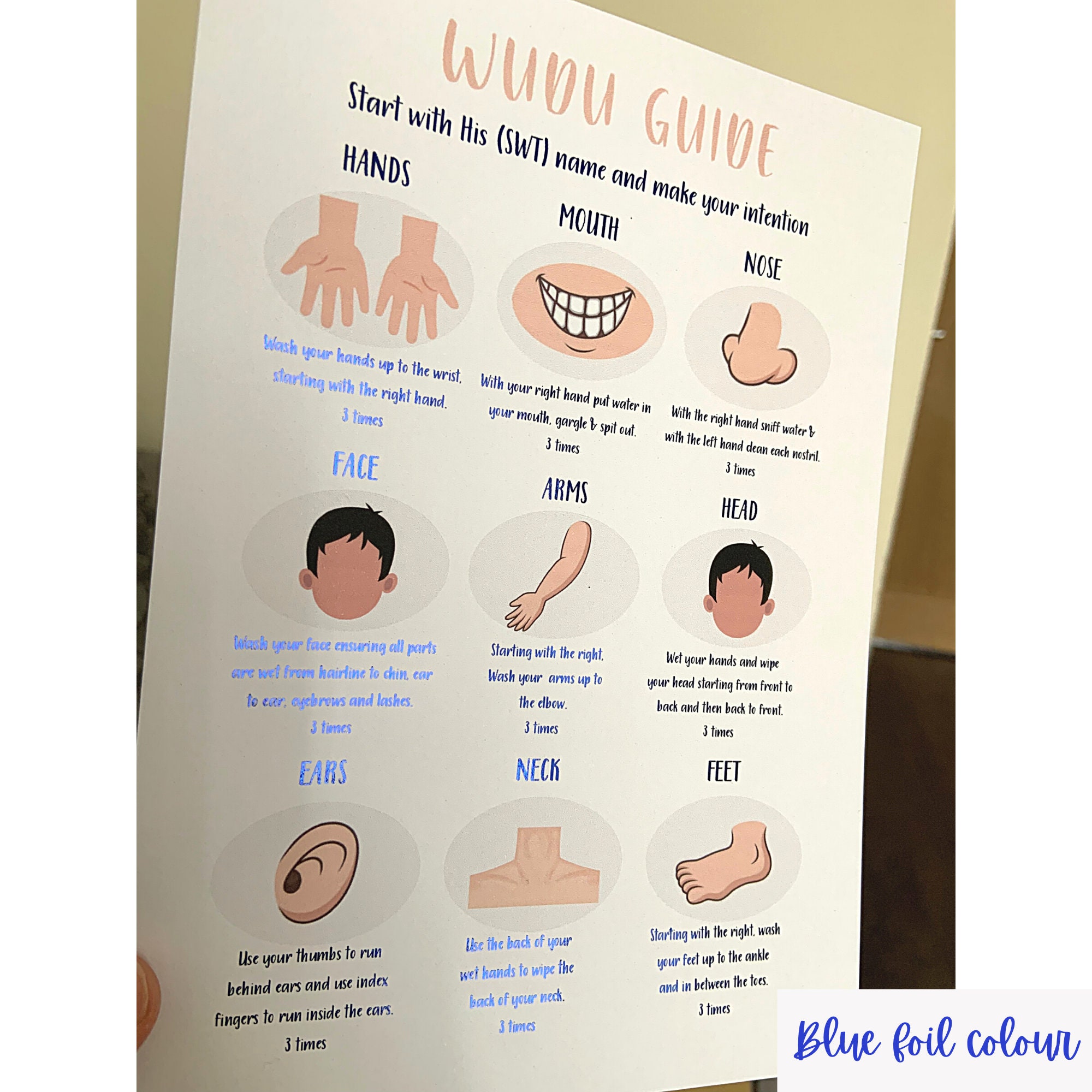 Wudu Guide | Islamic Wudu Guide | Islamic Print | Prints | Dua ...