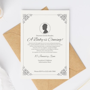 Bridgerton Gender Reveal Invitation | Regency Tea Party Baby Shower ...