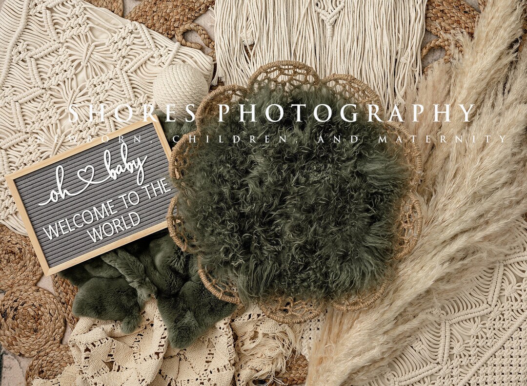 Newborn Boho, Newborn Digital Backdrop, Digital Newborn Backdrop, Boho ...