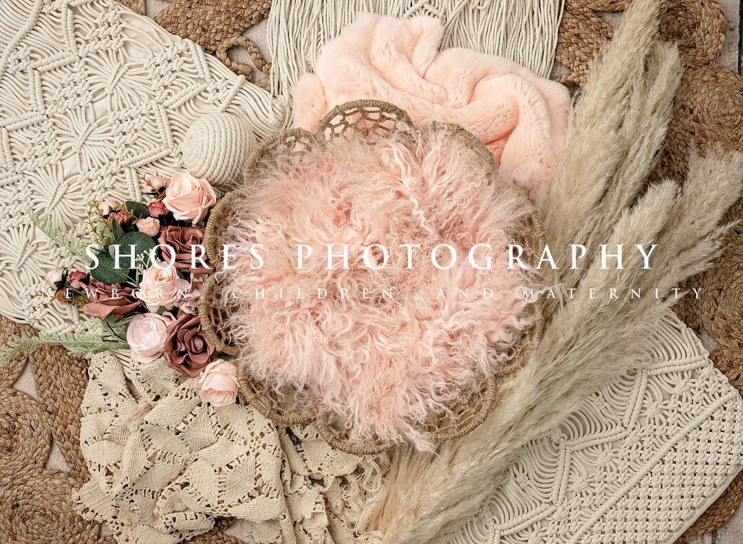 Newborn Boho, Newborn Digital Backdrop, Digital Newborn Backdrop, Boho ...