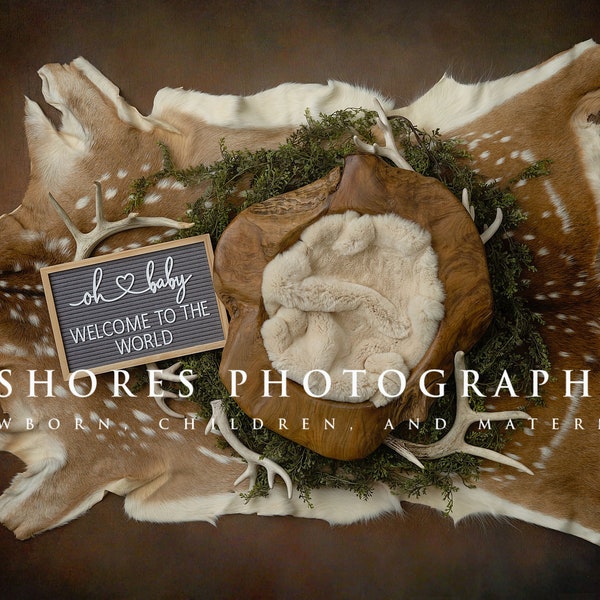 Hunting Newborn Digital Background - Etsy