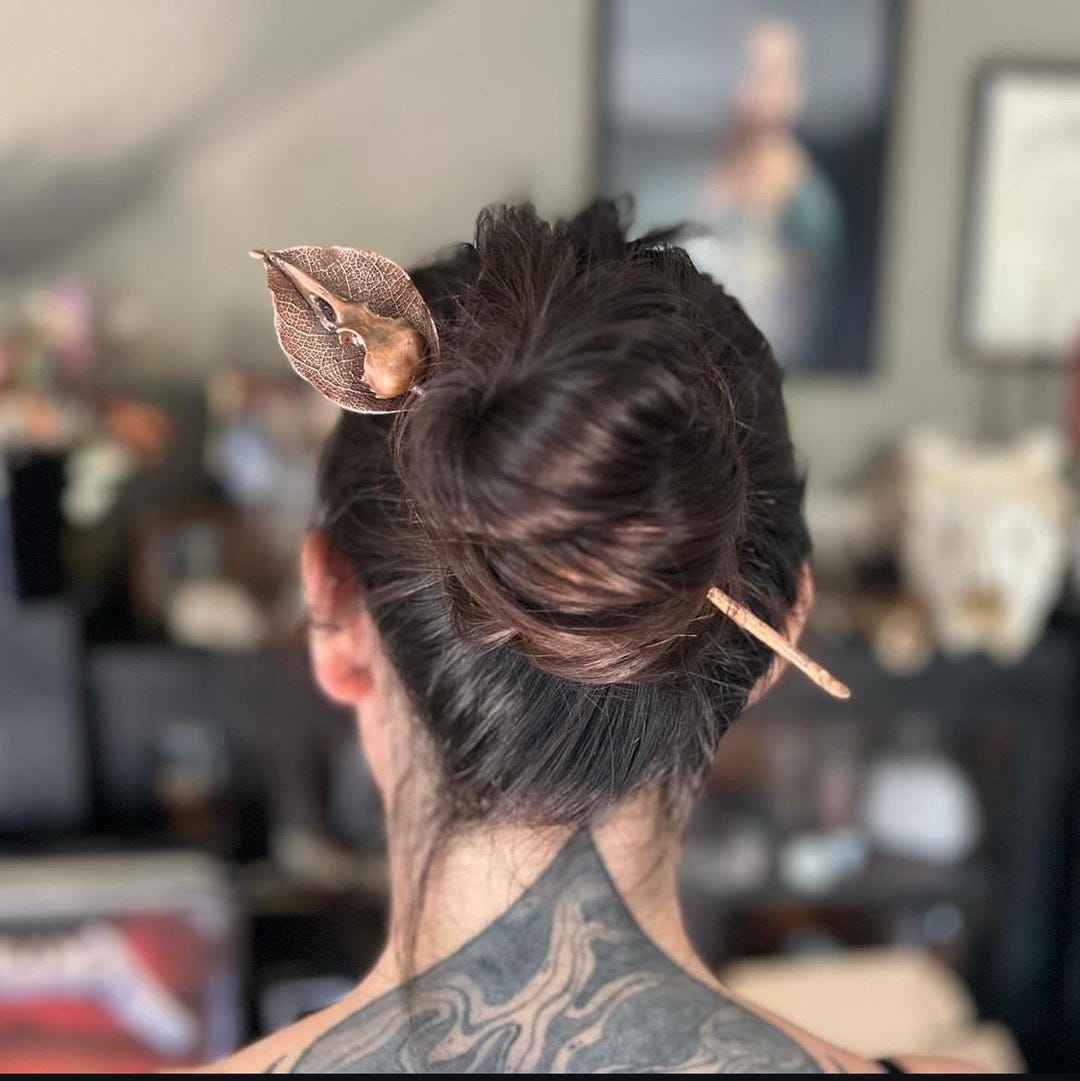 Original Hairpin, Raven Skull, 3D Print, Fairy and Witchy Vibes, Hair ...