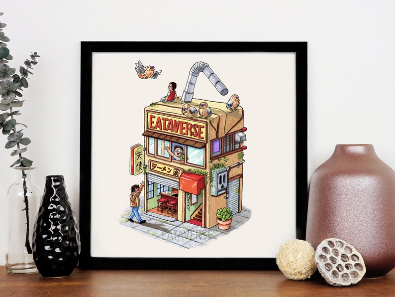 Juice Box Home Art Print With Humans // Food Illustration - Etsy