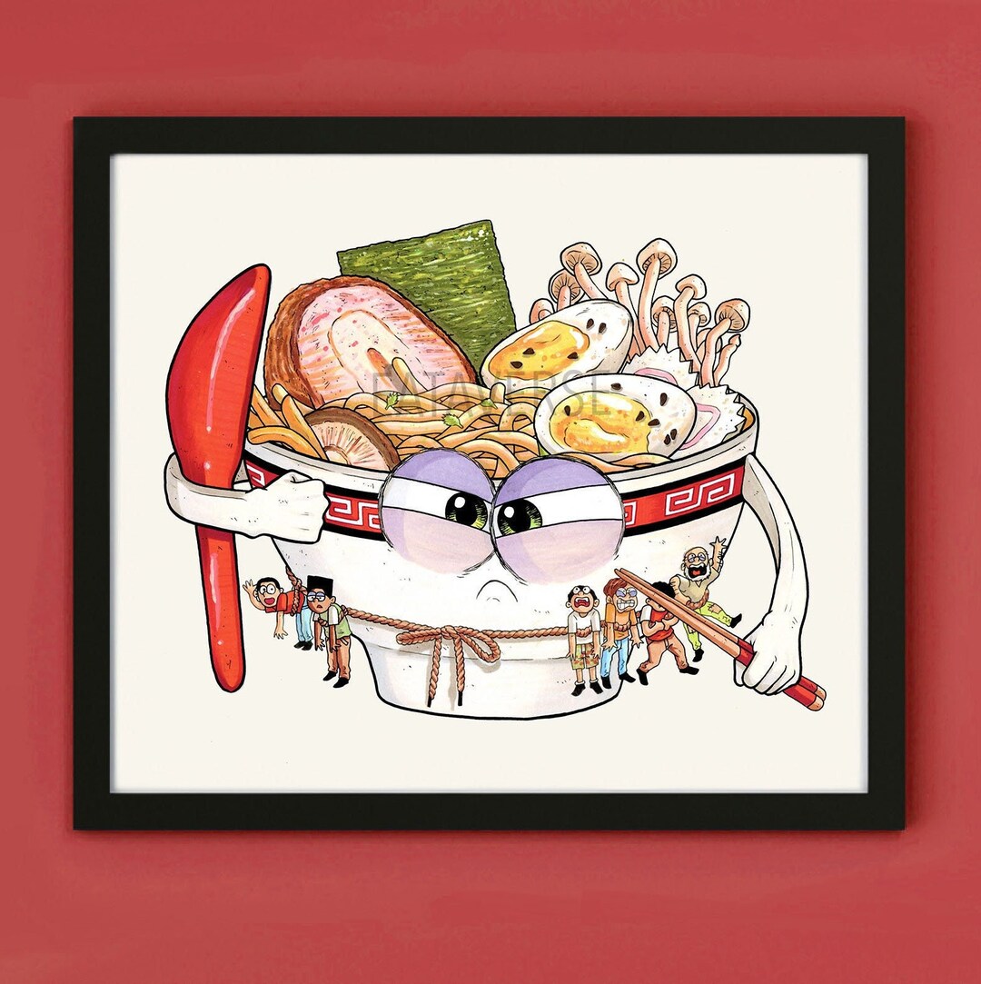 Ramen Master Art Print // Illustrated Wall Art, Original Character ...