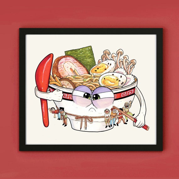 Ramen Master Art Print // Illustrated Wall Art Original | Etsy