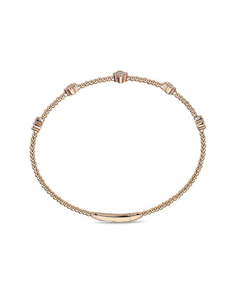 Flower Station Flexible Diamond Bangle 14k Gold - Etsy
