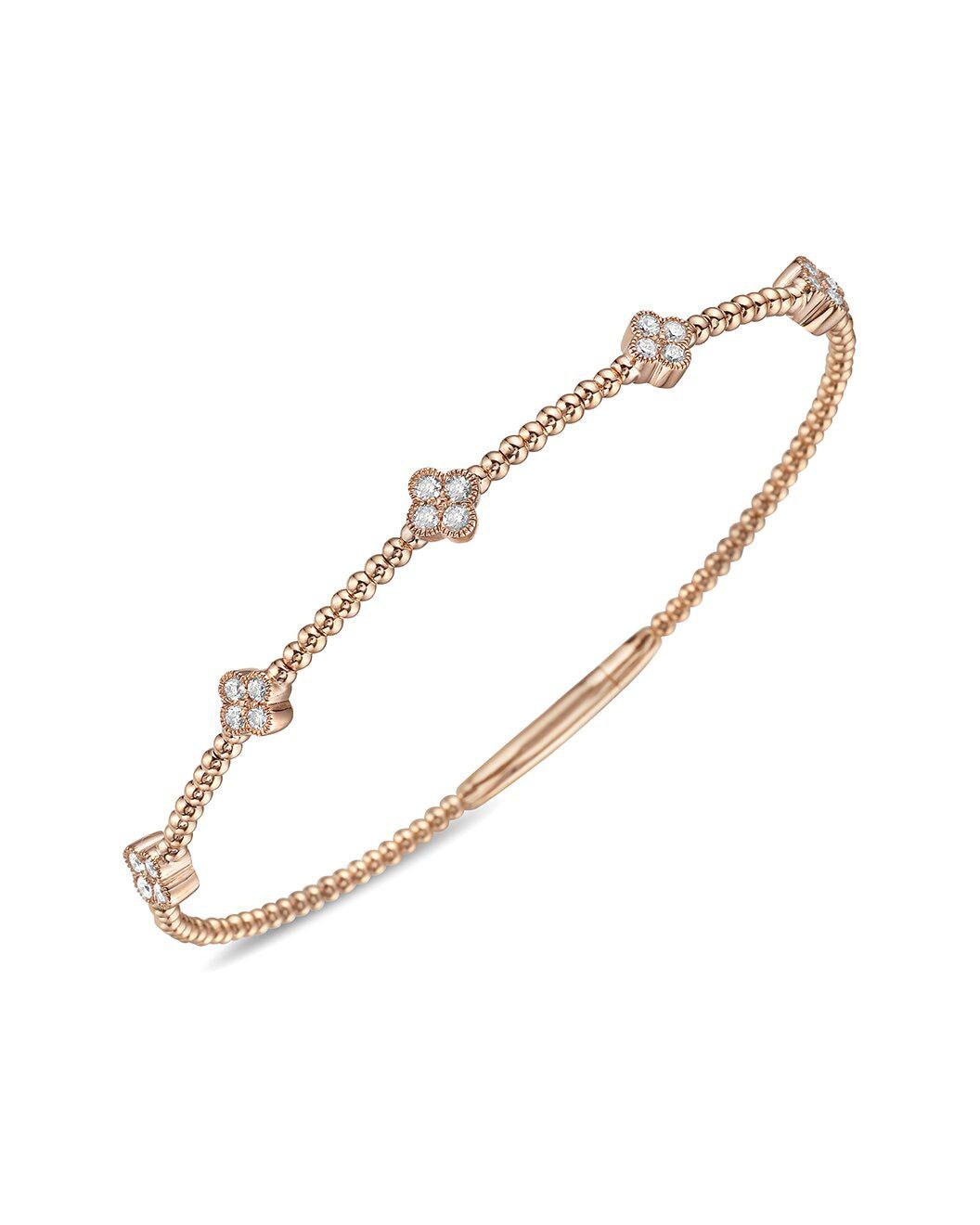 Flower Station Flexible Diamond Bangle 14k Gold - Etsy