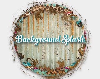 Boho Rusty Tin Splash Background: Leopard Circle PNG (digital Download ...