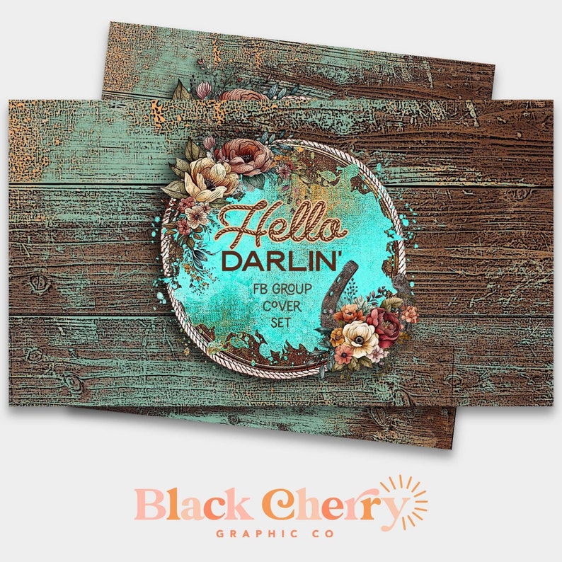 Western Facebook Group Cover Set: Blank Boutique FB Banner & Profile ...