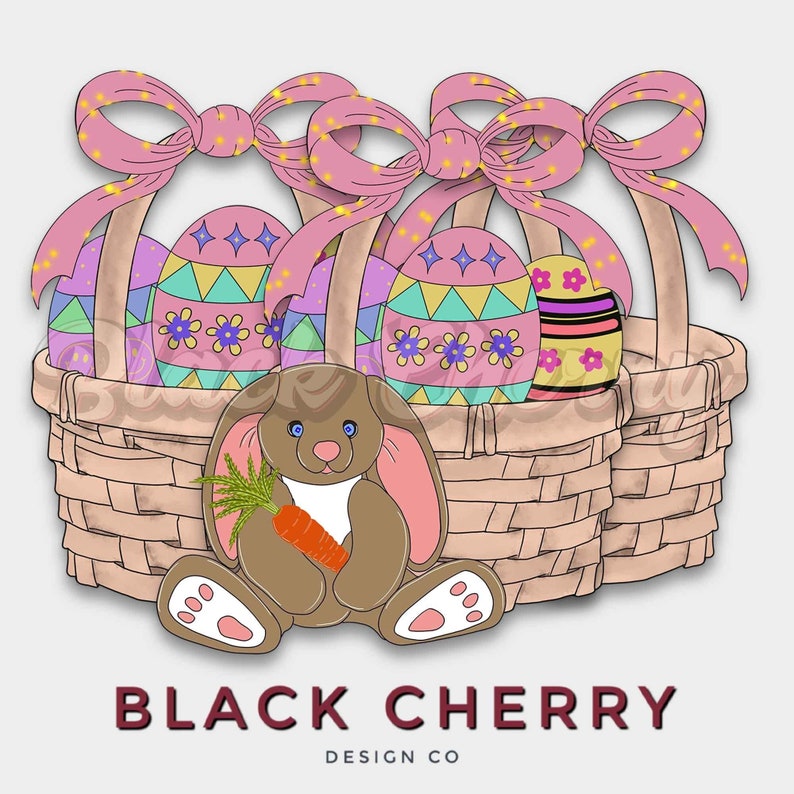 Easter Bunny & Basket Clip-art Set (PNG Digital Download) - Etsy