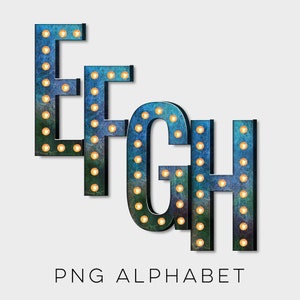 Blue Metal Marquee, Marquee Alphabet, Marquee Letters, Western Alphabet ...