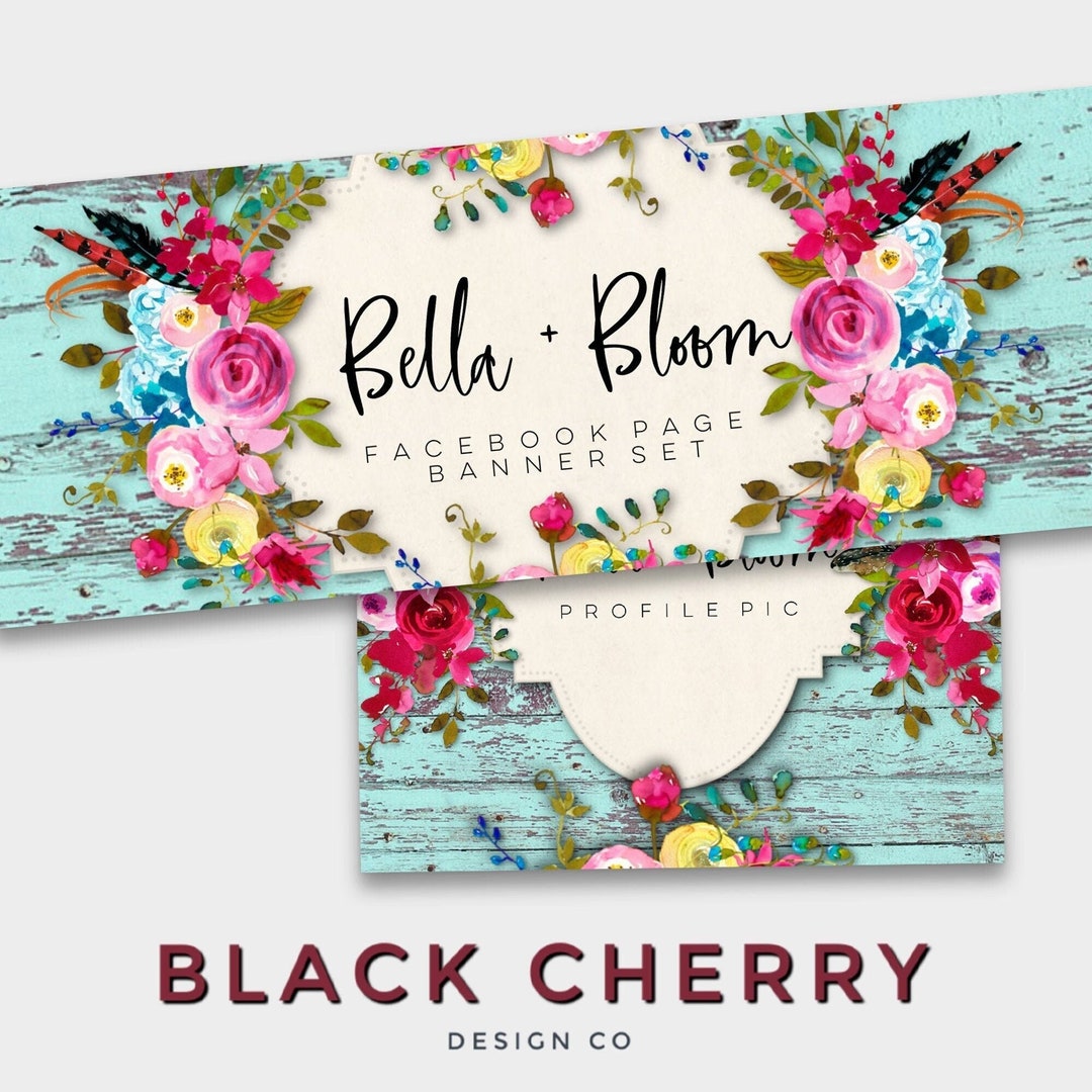 Boutique Facebook Page Banner Set: Rustic Blank FB Designs (digital ...