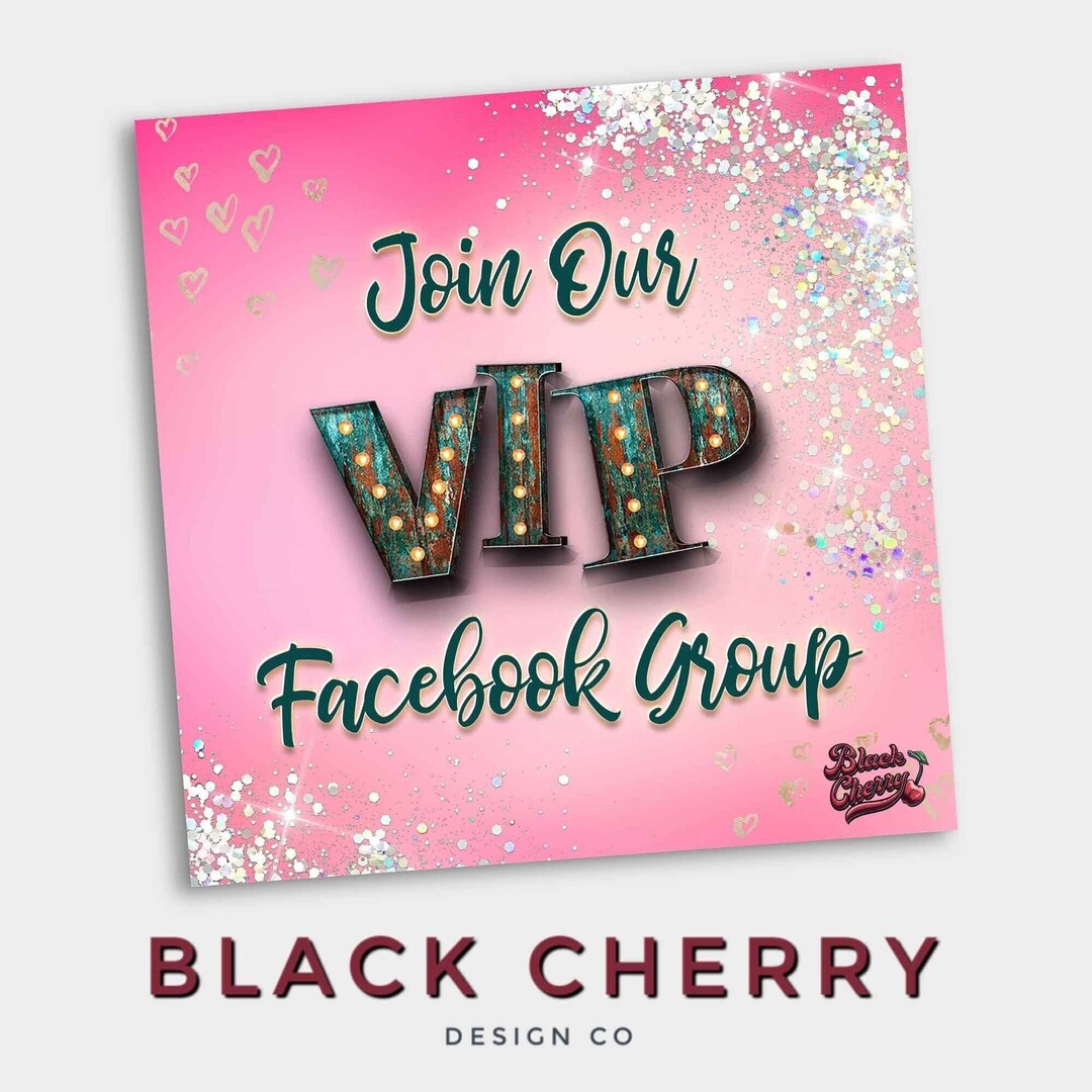VIP Bling Facebook Group Graphic: Boutique Marketing Post (JPEG File ...