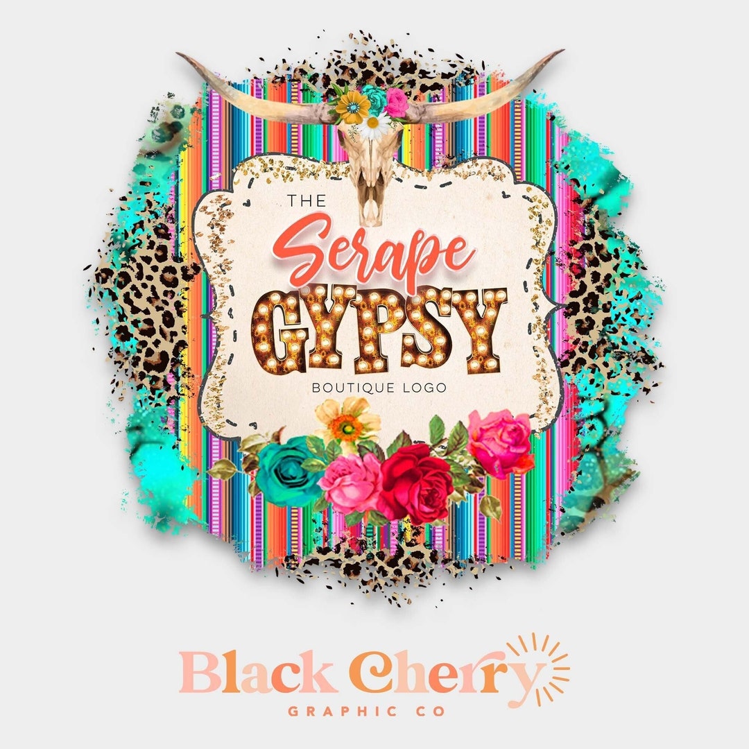 Serape Gypsy Western Boutique Logo, an Instant Digital Download Blank ...
