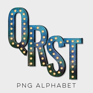 Blue Metal Marquee, Marquee Alphabet, Marquee Letters, Western Alphabet ...