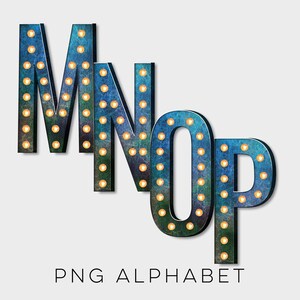 Blue Metal Marquee, Marquee Alphabet, Marquee Letters, Western Alphabet ...