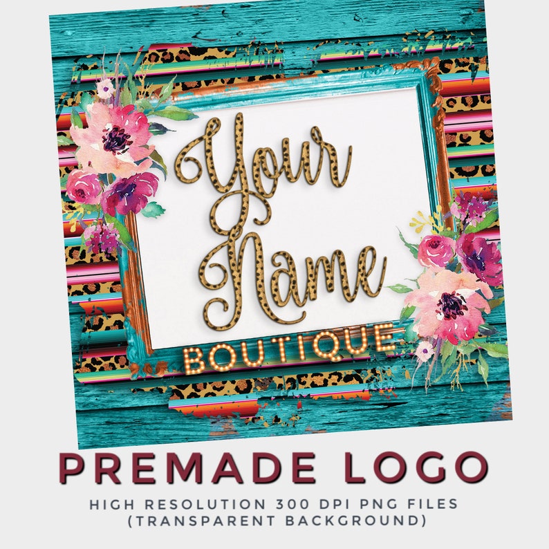 Boutique Logo Turquoise Logo Serape Logo Boho Rustic Logo - Etsy