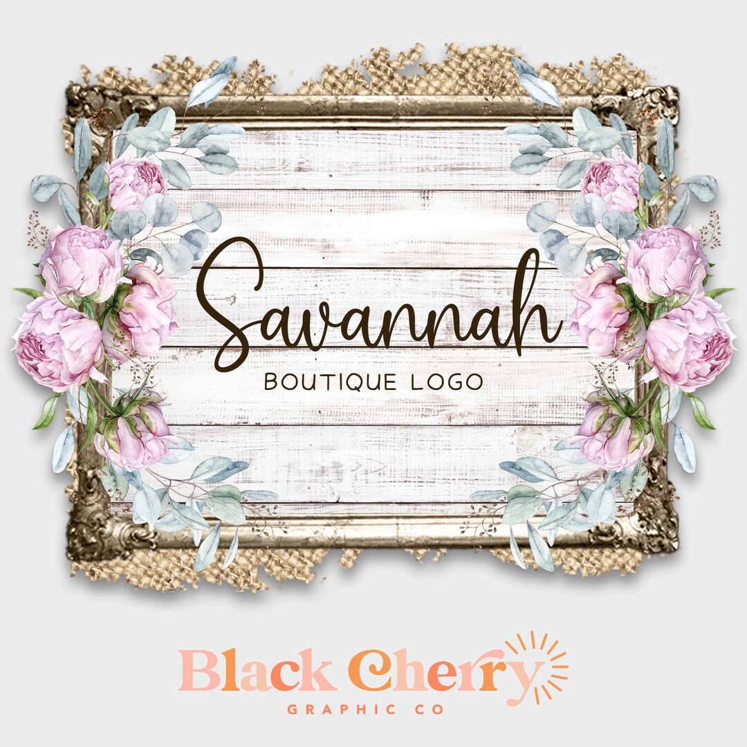 Boutique Logo Floral Logo Vintage Logo Rustic Logo - Etsy