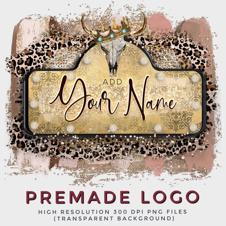 Boutique Logo Western Logo Bull Skull Logo Rustic Glam - Etsy