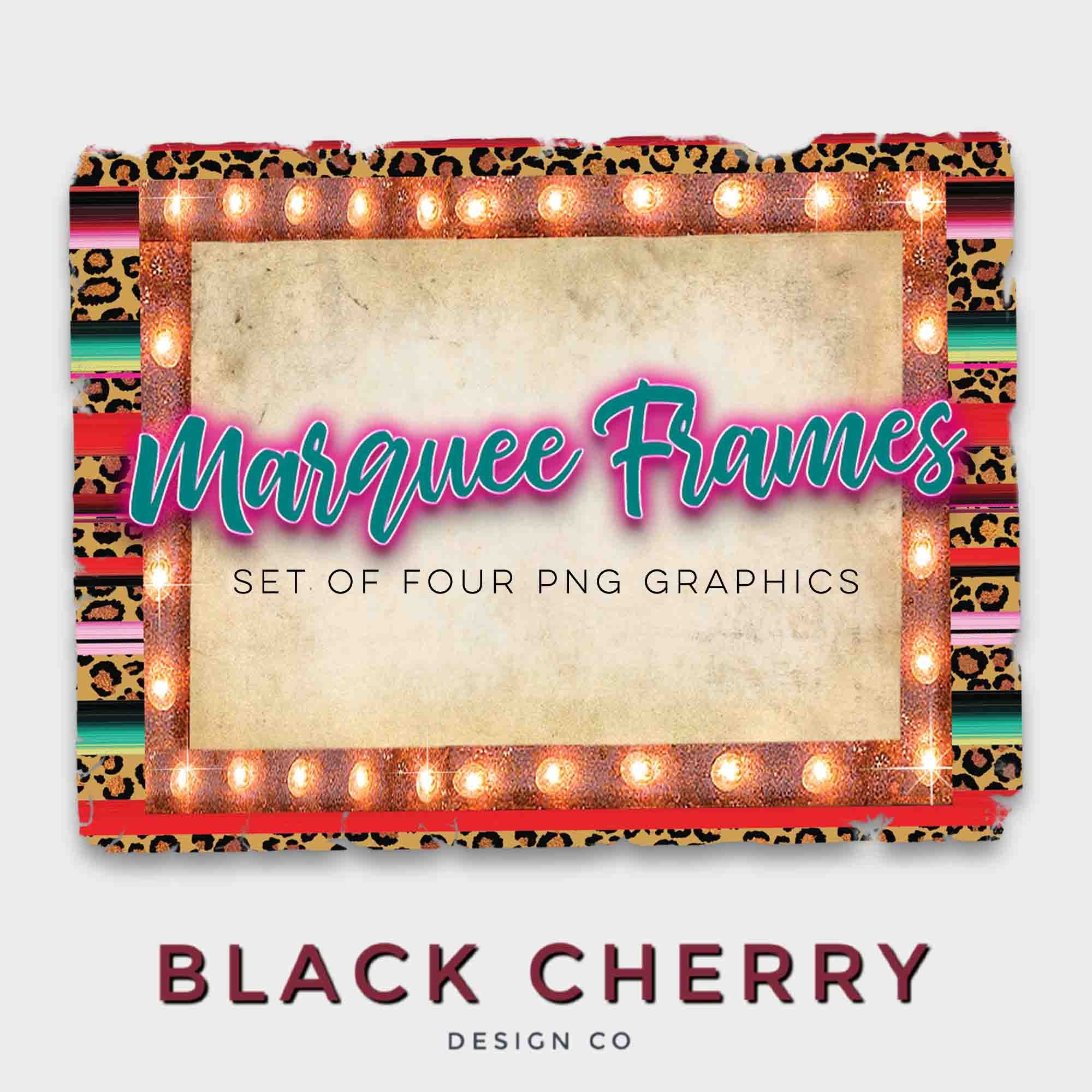 Marquee Frames Set, Serape Frames, Marquee Frame Graphics, Marquee ...