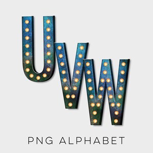Blue Metal Marquee, Marquee Alphabet, Marquee Letters, Western Alphabet ...