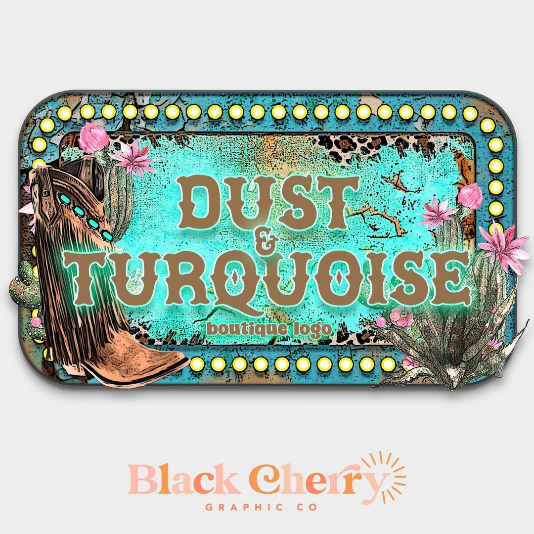 Western Logo Design, Boutique Logo, Turquoise Logo, Cowgirl Logo ...