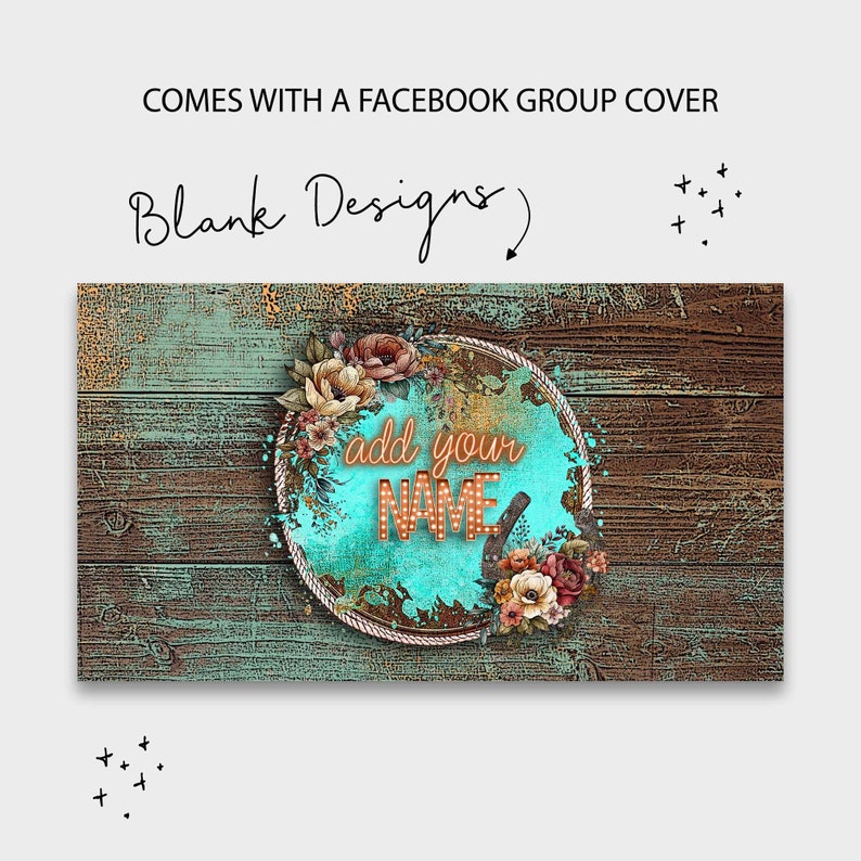 Western Facebook Group Cover Set: Blank Boutique FB Banner & Profile ...
