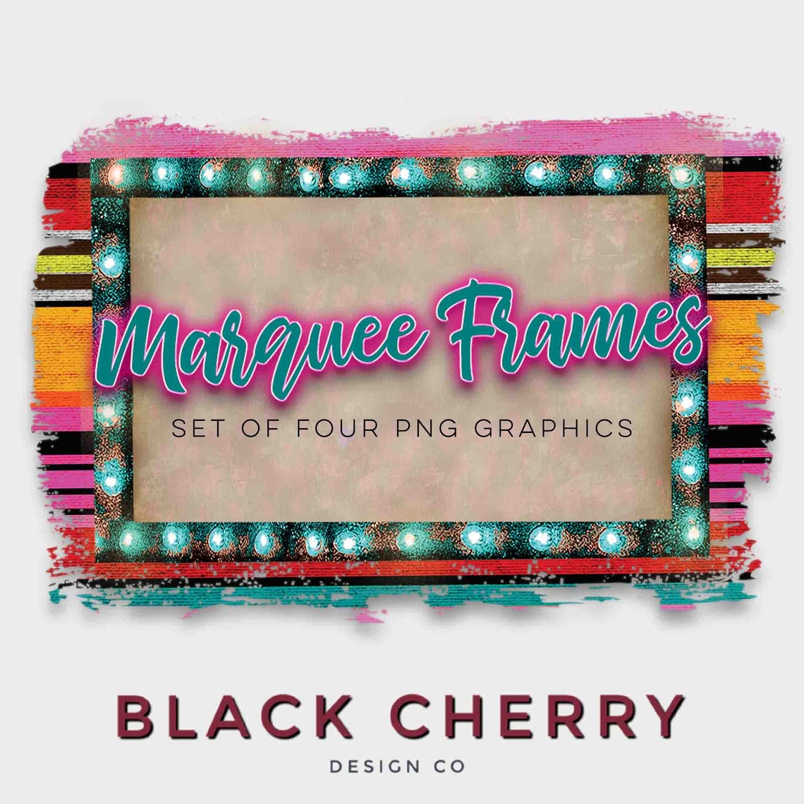 Marquee Frames Set Serape Frames Marquee Frame Graphics - Etsy