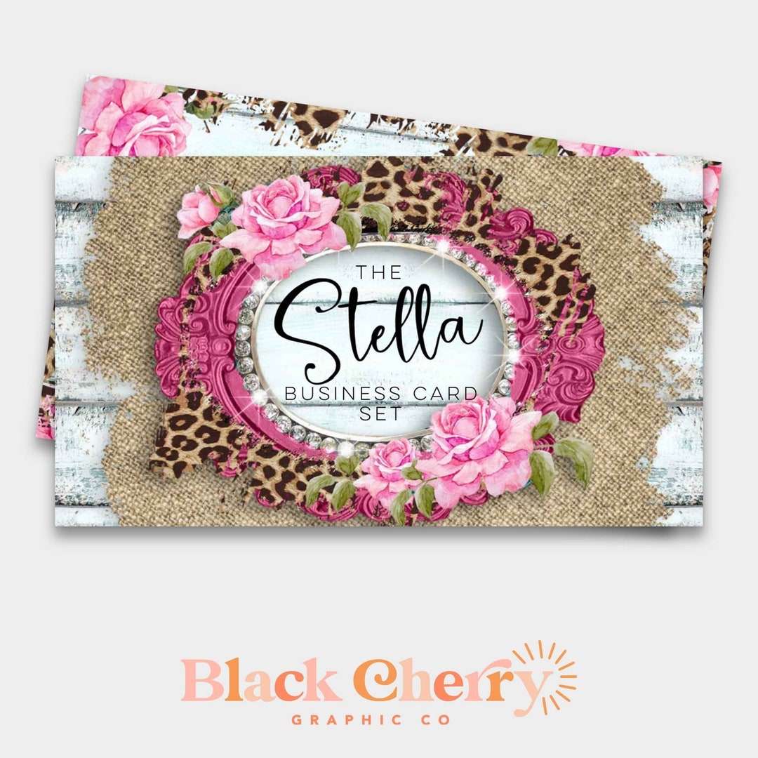 Business Card Set, Blank Business Cards, Rustic Business Card Design ...