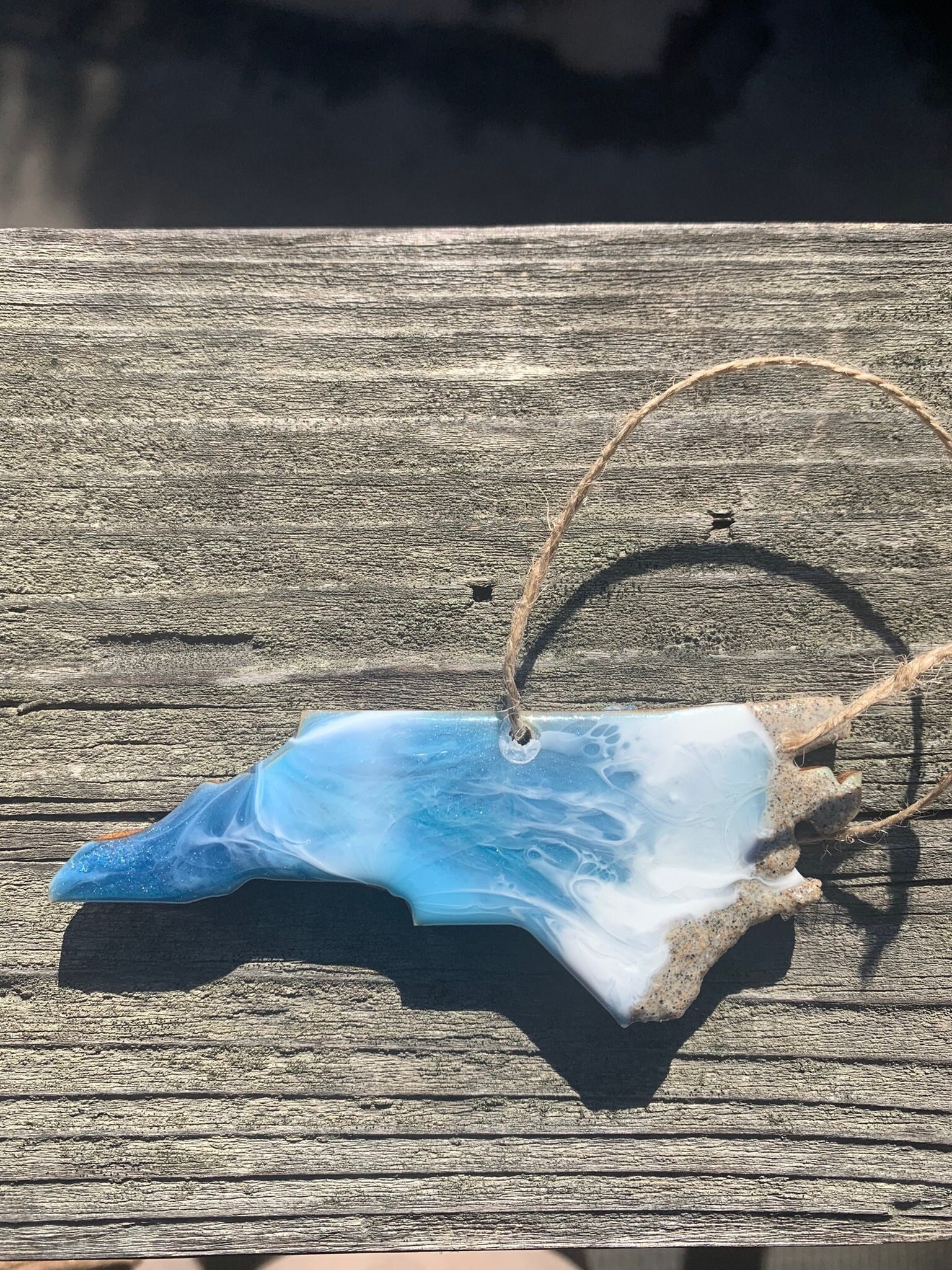 North Carolina Ornament: Resin Ocean Waves, Real Sand, State Souvenir ...