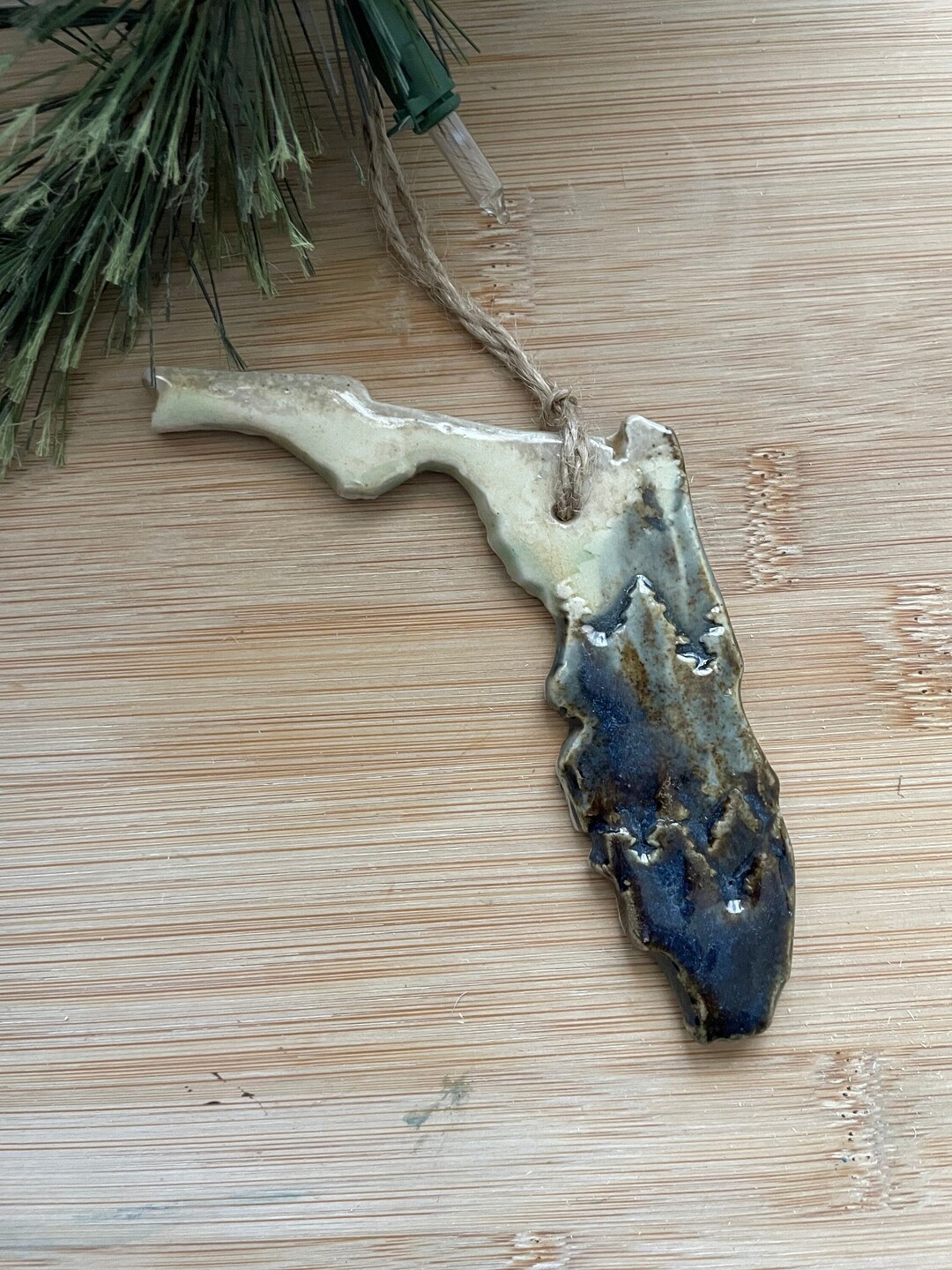 Rustic Florida Ornament: Handmade Ceramic State Decoration - Etsy