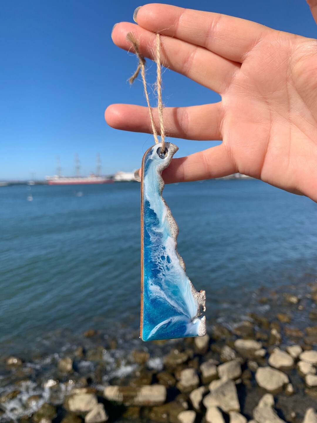 Delaware Ornament, Magnet, Keychain Delaware Gift is Resin One Of-a ...