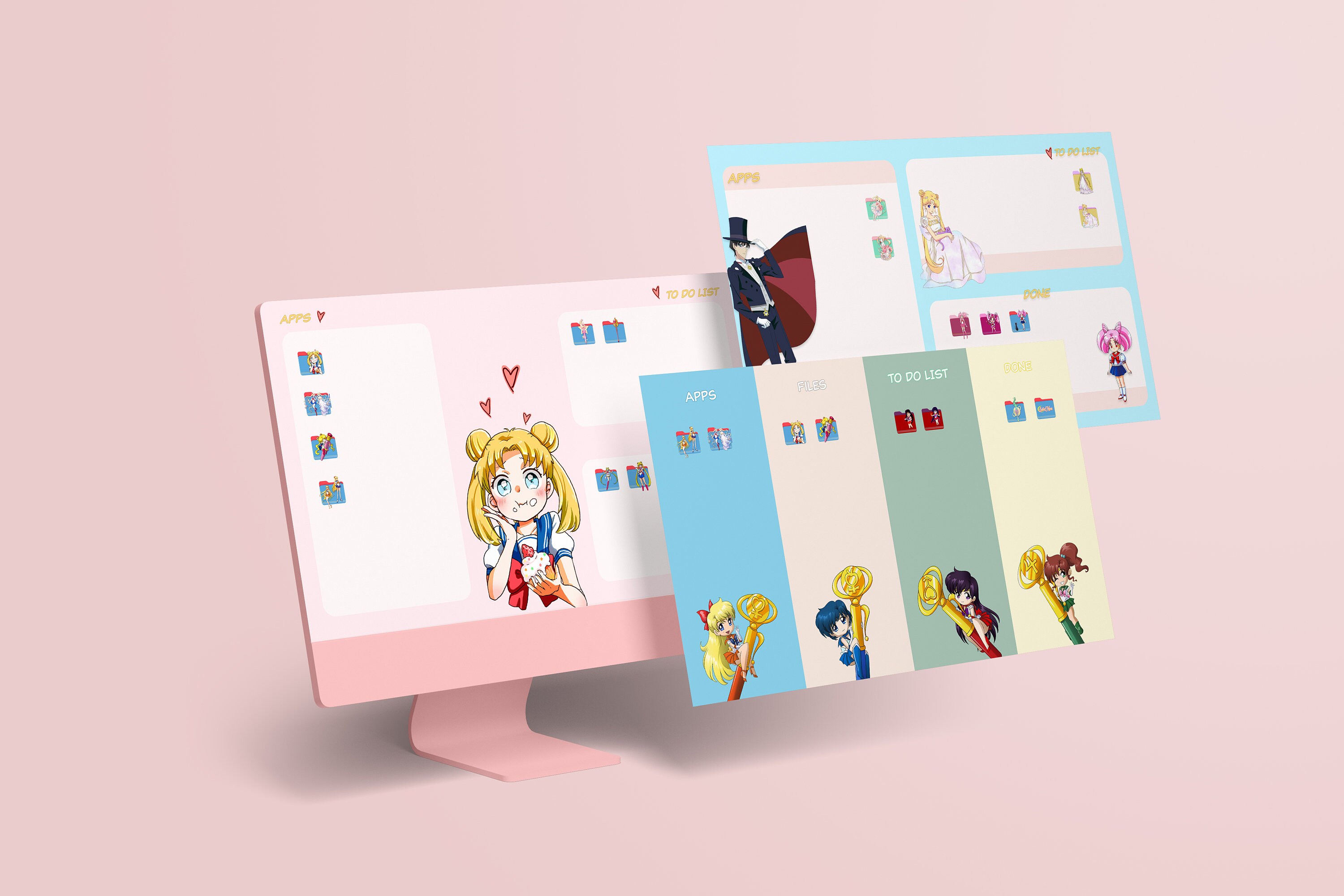 Sailor Moon Desktop Wallpaper Organizer + Folder Icons - Etsy