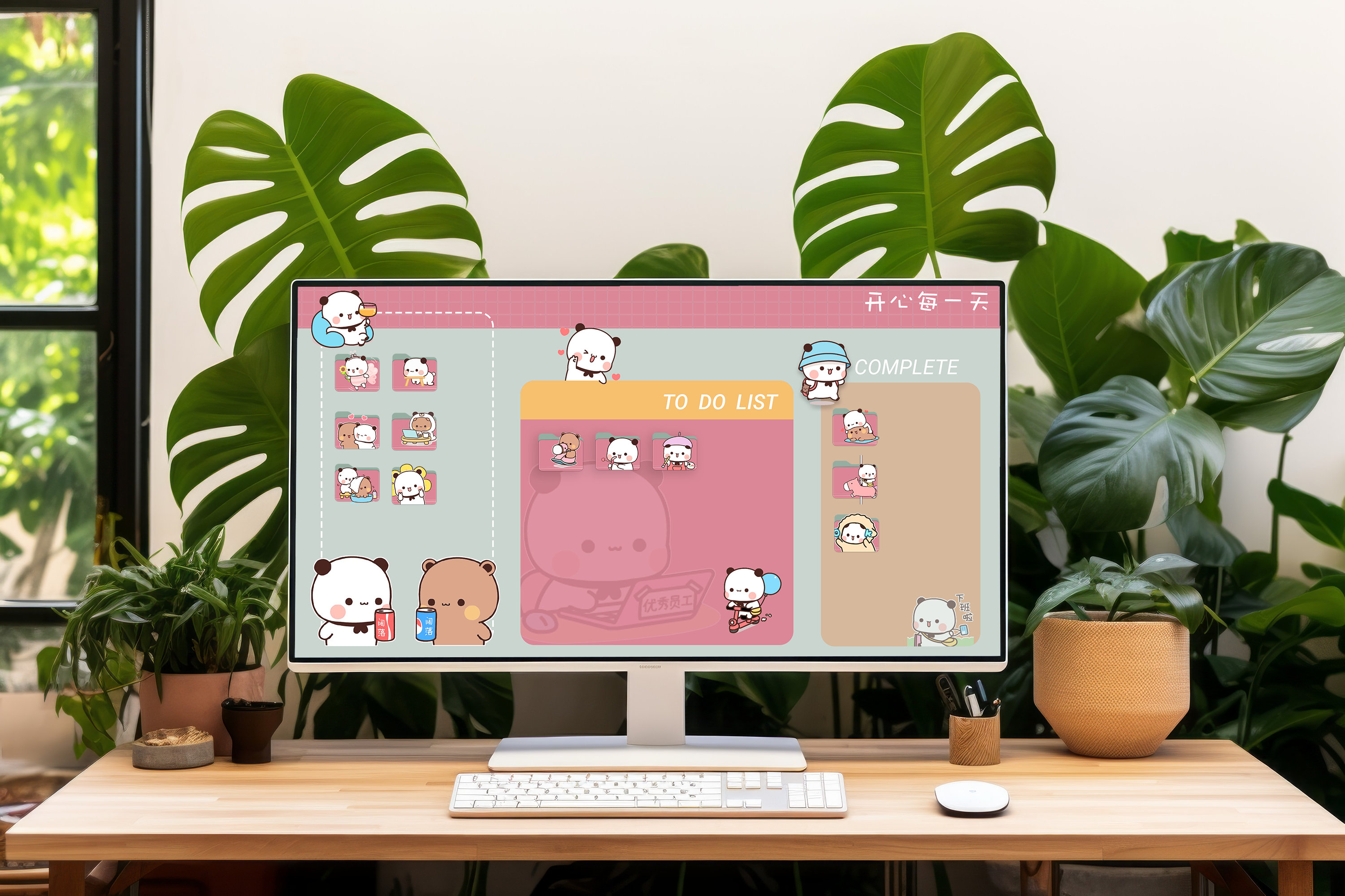 Desktop Organized Wallpaper Themed Bubu Dudu - Etsy