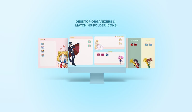Sailor Moon Desktop Wallpaper Organizer + Folder Icons - Etsy Canada