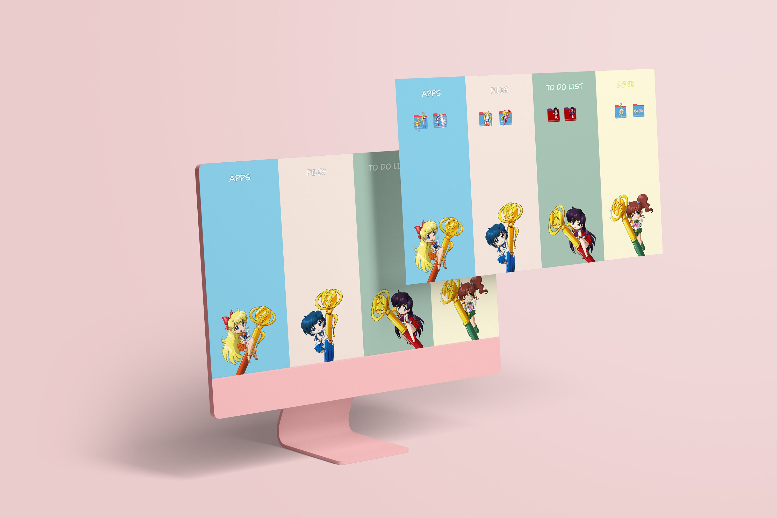 Sailor Moon Desktop Wallpaper Organizer + Folder Icons - Etsy