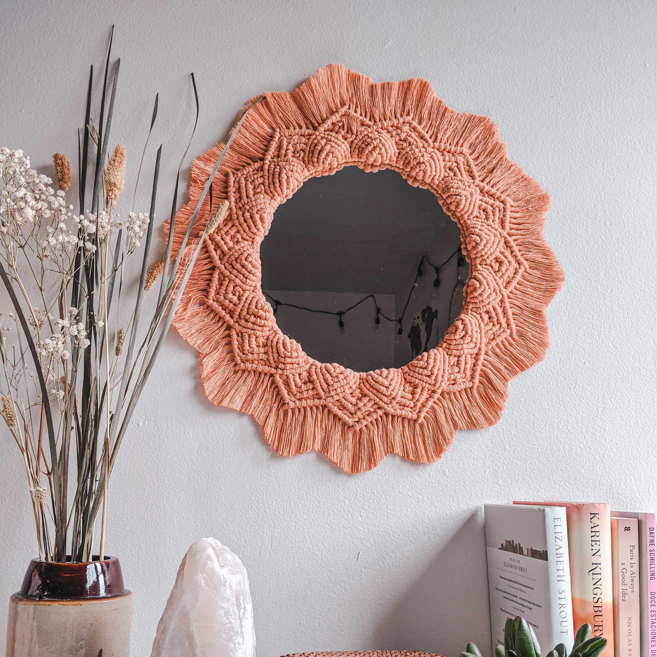 Mandala Mirror | Macrame Frame | Circle Wall Art | Wall Hanging Decor ...