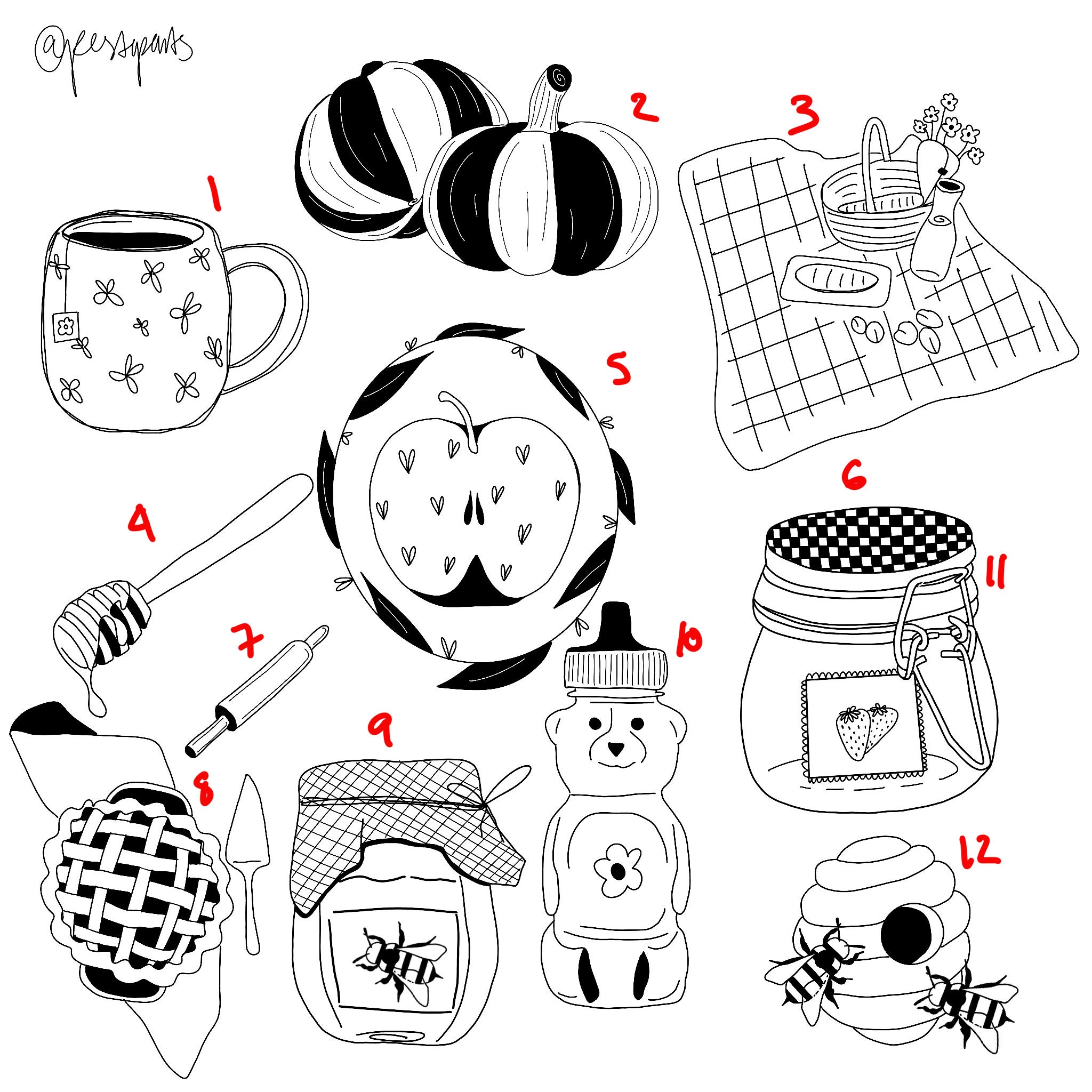 Cozy Fall Tattoo Flash Sheet - Etsy