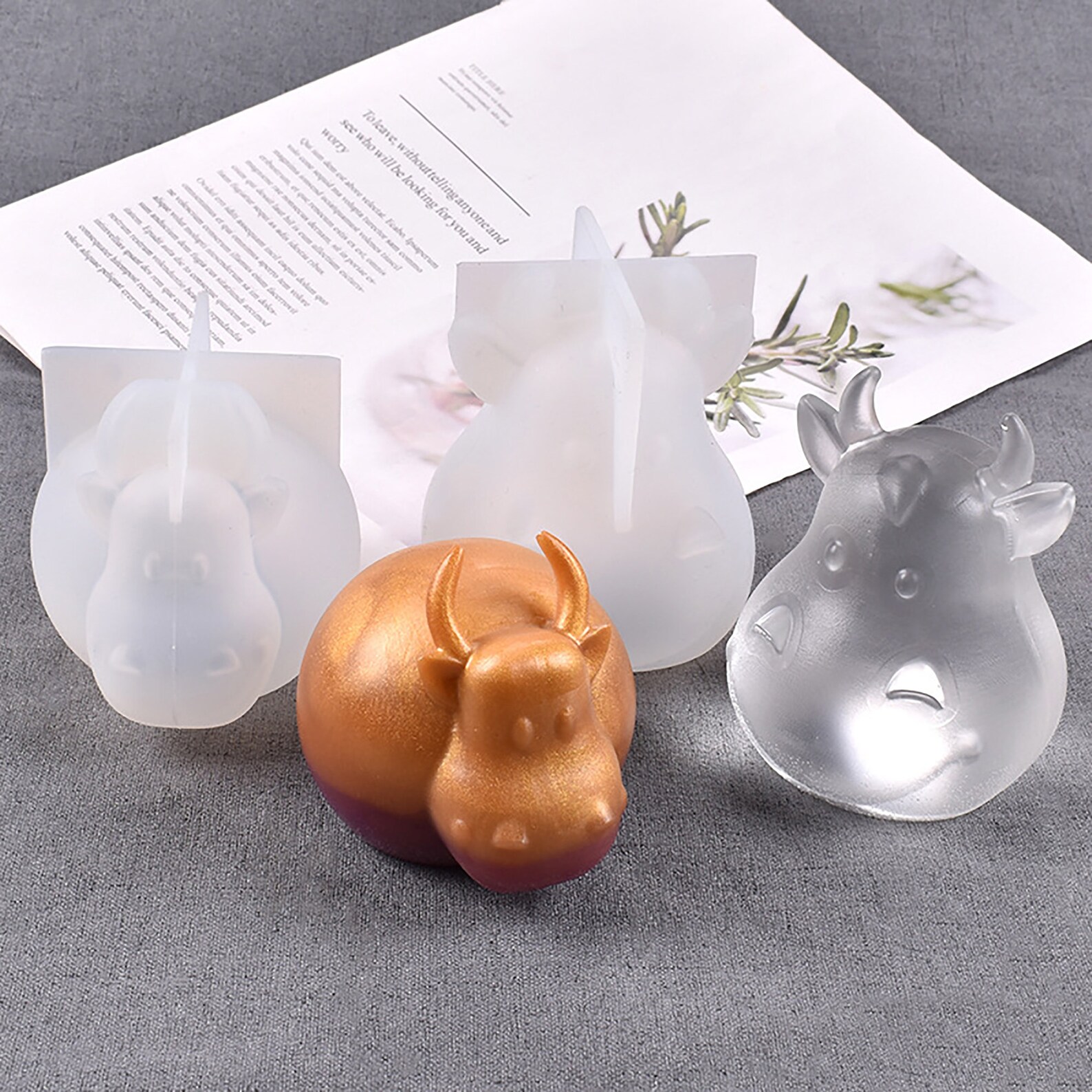 3D Cute Ox Resin Mold 3D Animals Resin Mold DIY Home | Etsy