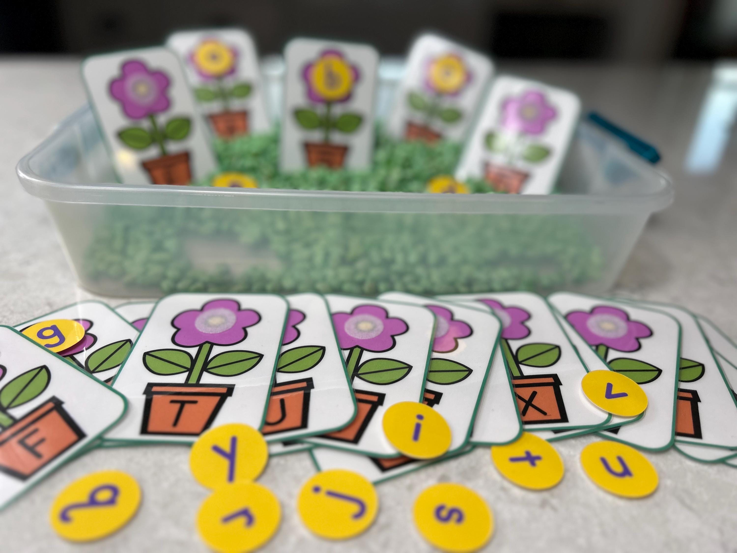 Alphabet Uppercase Lowercase Flower Matching Cards for Toddler ...