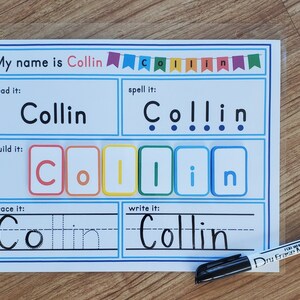 Name Recognition Name Practice Learning Page - Etsy