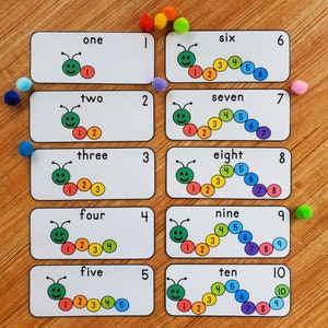 Caterpillar Counting Activity Preschool Pre-k Toddler - Etsy