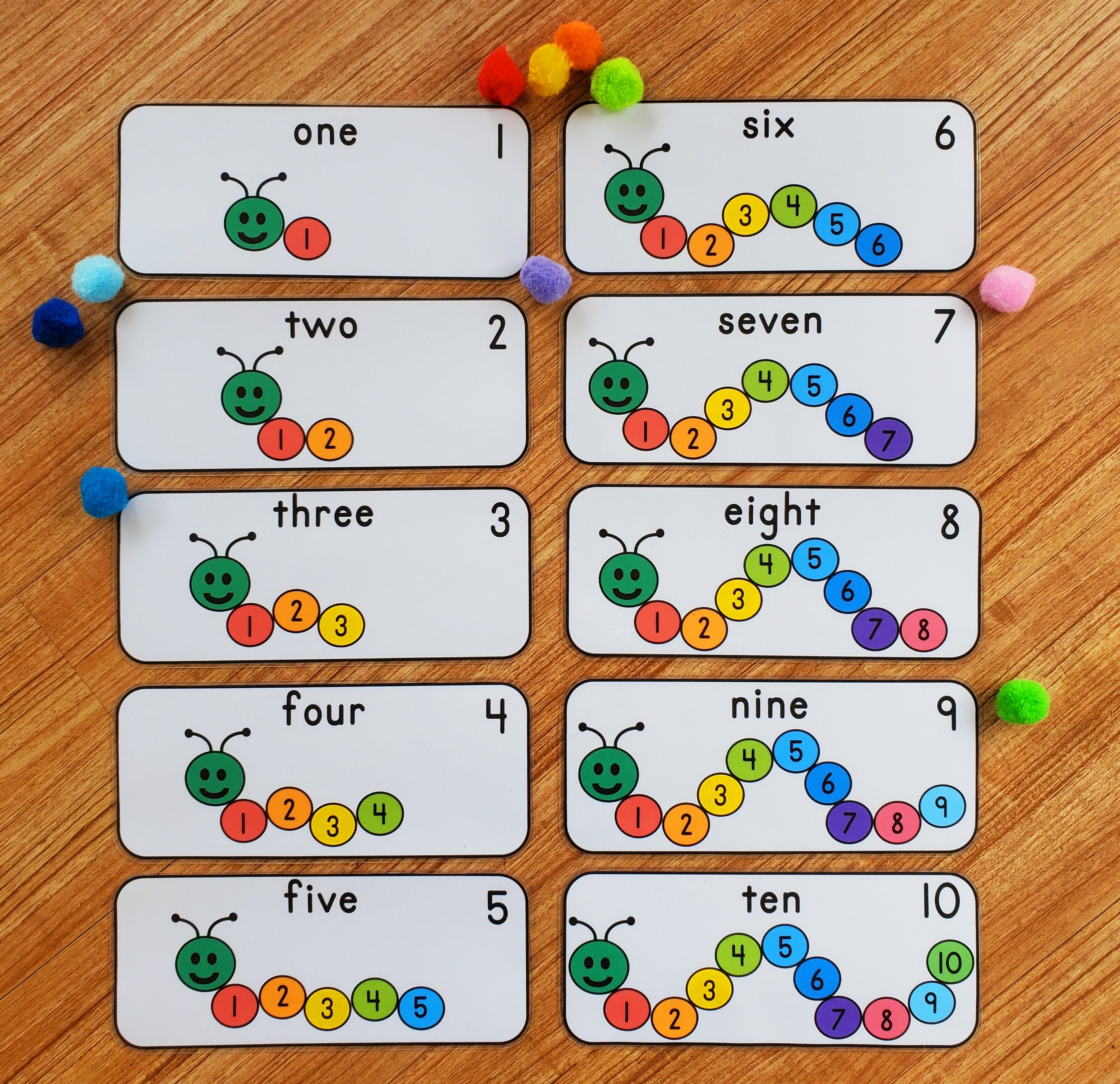 Caterpillar Counting Activity Preschool Pre-k Toddler - Etsy
