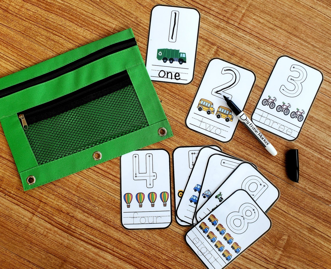 Count and Trace Number Cards - Etsy