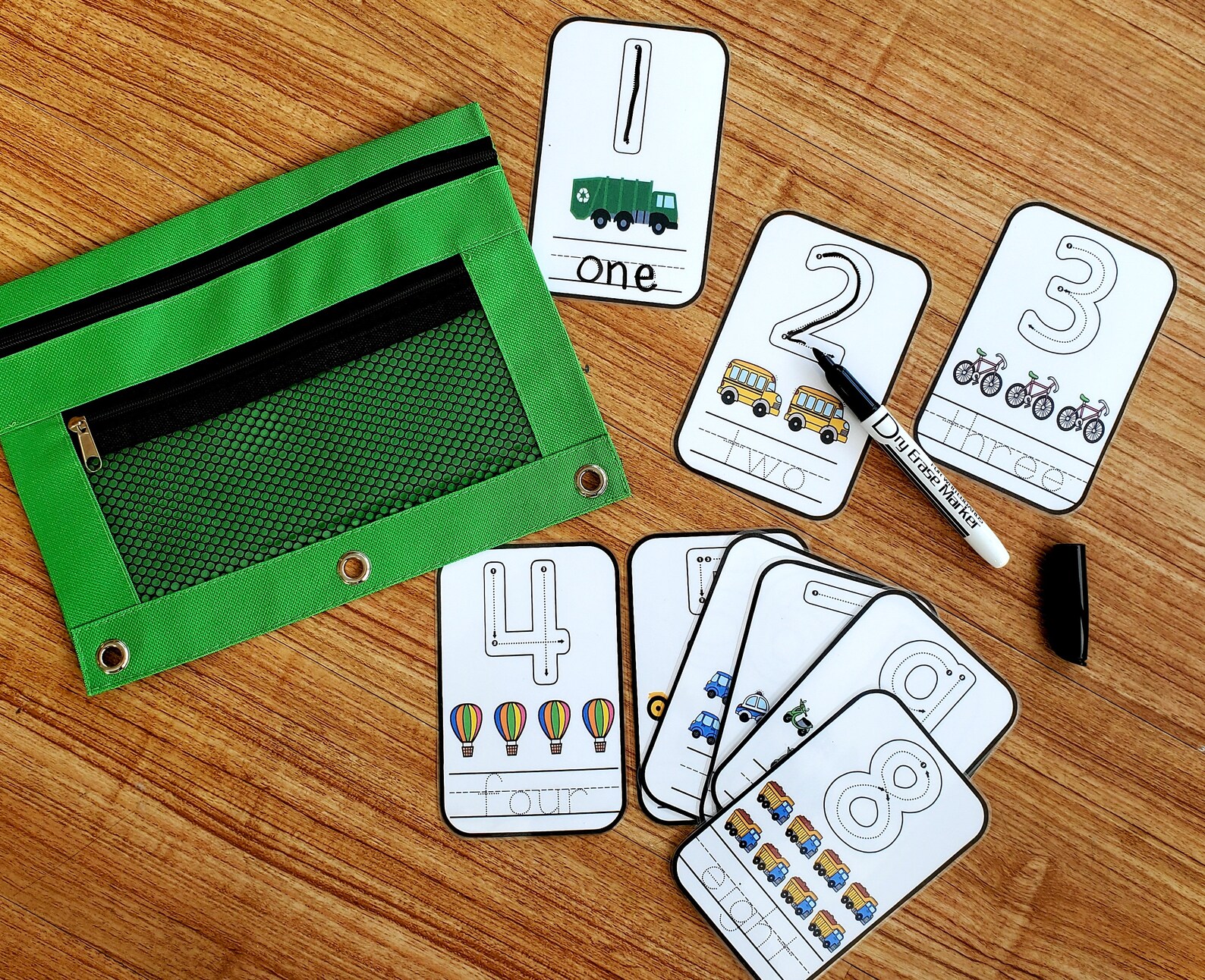 Count and Trace Number Cards - Etsy