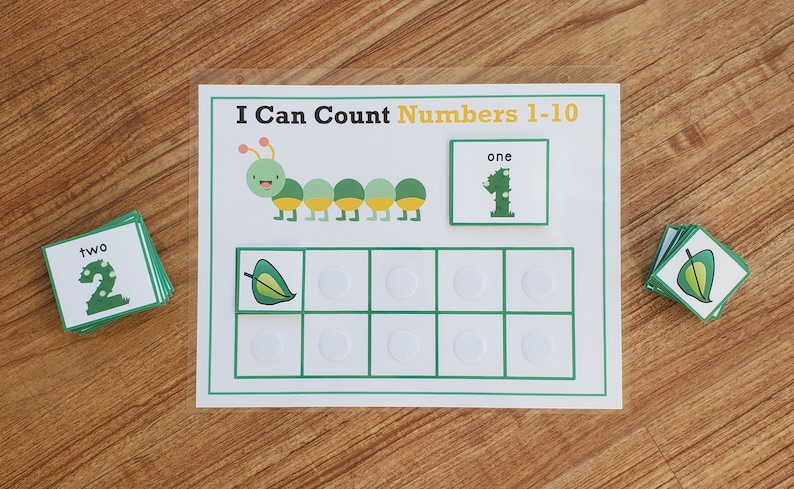 Caterpillar Ten Frame Counting Game 1-10 | Etsy