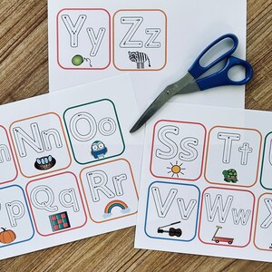 Alphabet Letter Tracing Card Set ***digital Download*** Alphabet Flash ...