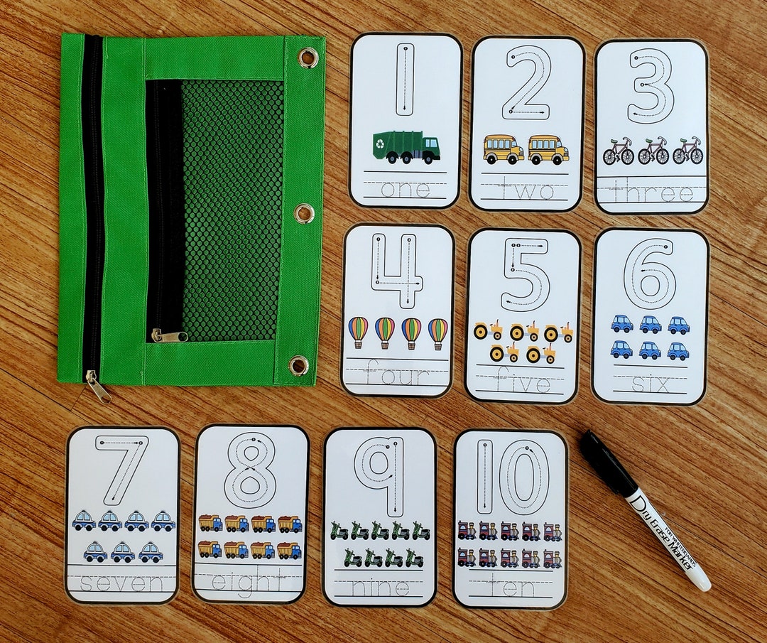 Count and Trace Number Cards - Etsy
