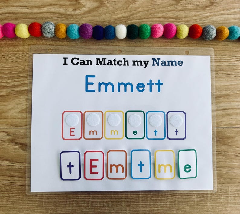 Rainbow Colors Name Matching Page - Etsy